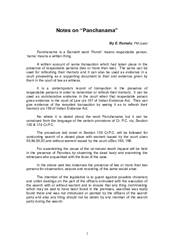 (DOC) Panchanama & Approver