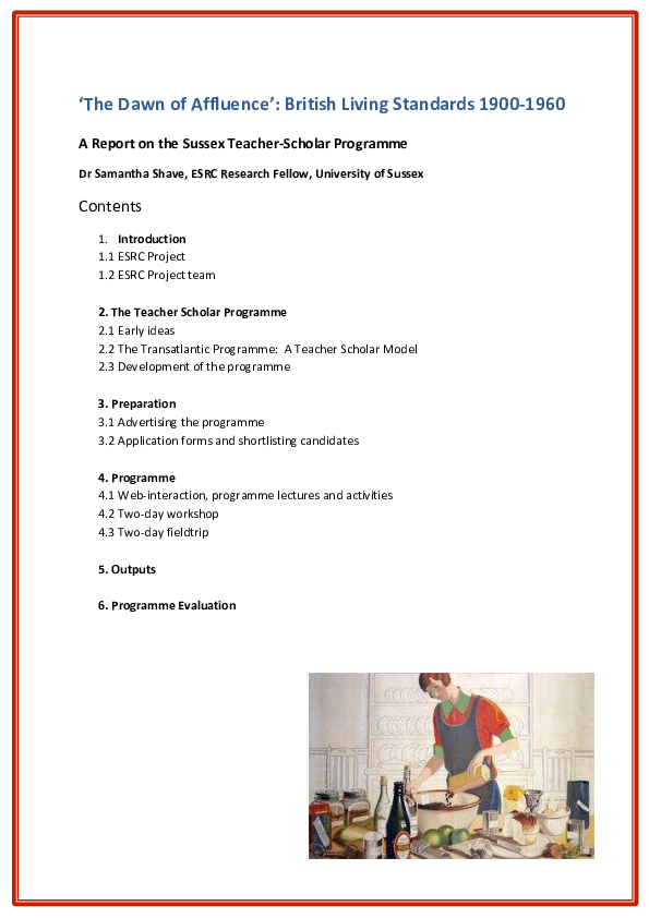 (PDF) ‘The Dawn of Affluence’: British Living Standards 1900-1960: A ...