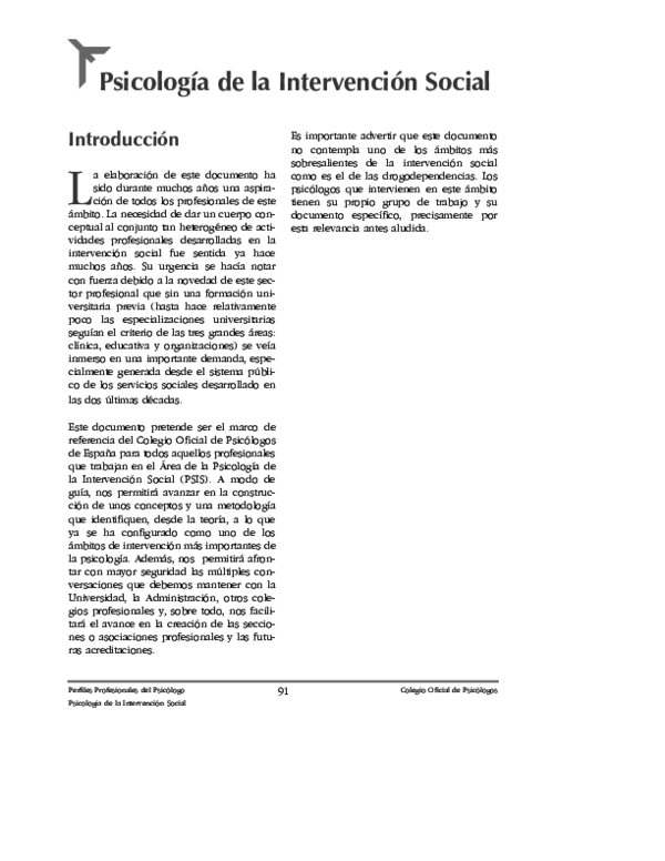 (PDF) Psicolog’a de la Intervenci—n Social Introducci—n