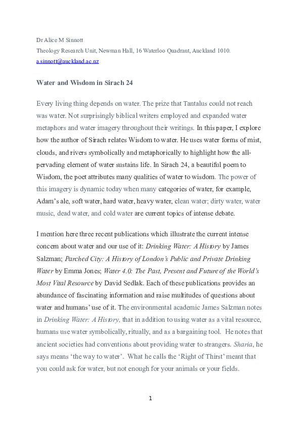 (DOC) Water and Wisdom