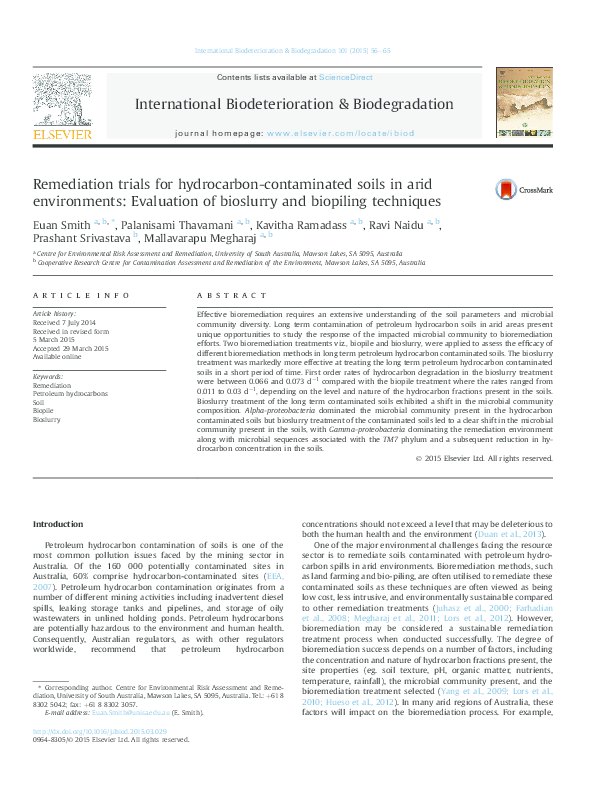 (PDF) Remediation trials for hydrocarbon-contaminated soils in arid ...