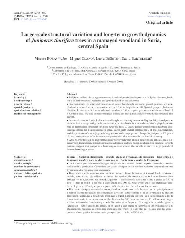 (PDF) Large-scale structural variation and long-term growth dynamics of Juniperus thurifera ...
