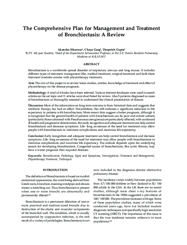 (PDF) The Comprehensive Plan for Management and Treatment of ...
