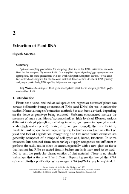 (PDF) 2 Extraction of Plant RNA