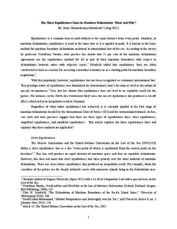 The Three Equidistance Lines in Maritime Delimitation: What and Why?
