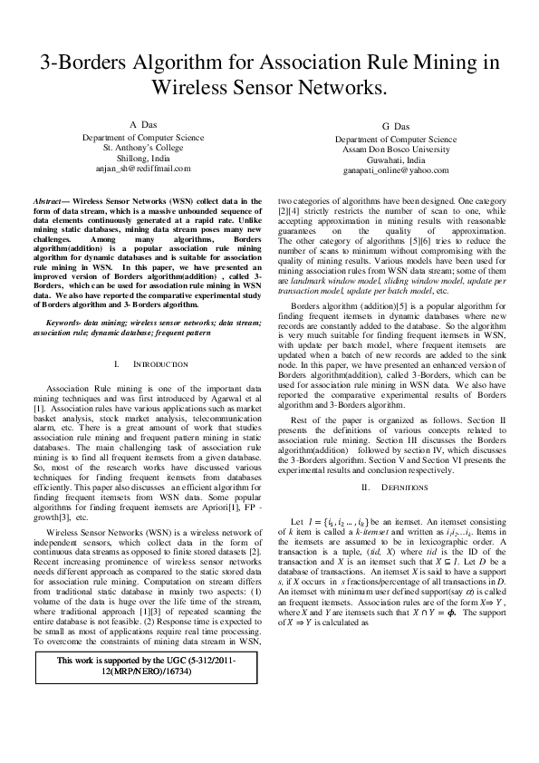 (PDF) 3-Borders Algorithm for Association Rule Mining in Wireless ...