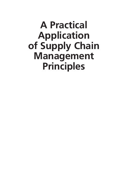 (PDF) A Practical Application of Supply Chain Management Principles