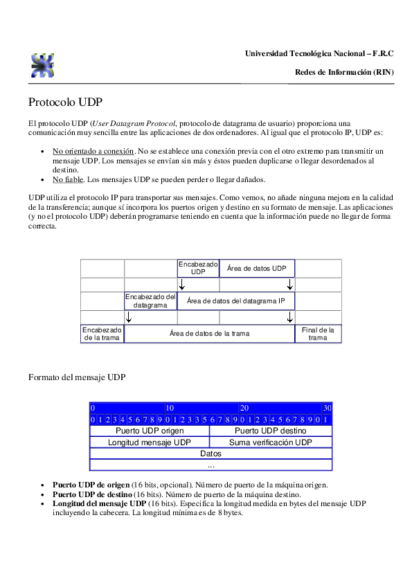 (PDF) Protocolo UDP