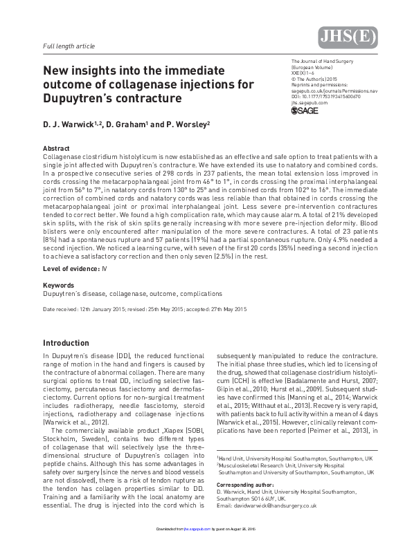 (PDF) New insights into the immediate outcome of collagenase injections ...