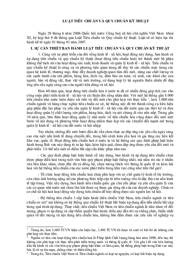 (DOC) LU T TIÊU CHU N VÀ QUY CHU N K THU T