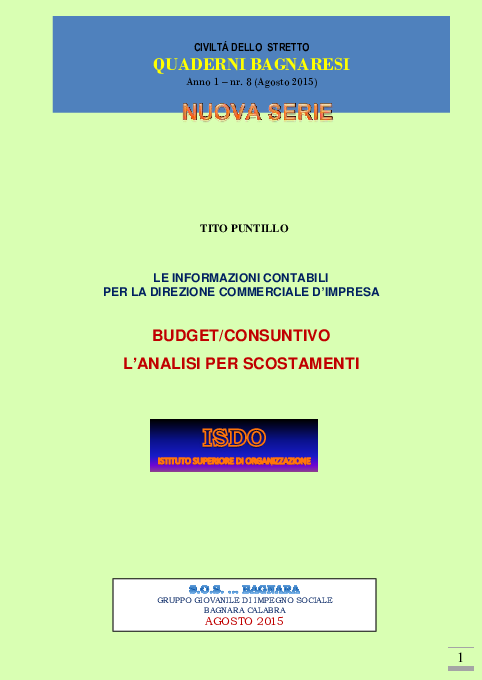 (PDF) Contabilità per la Direzione Commerciale