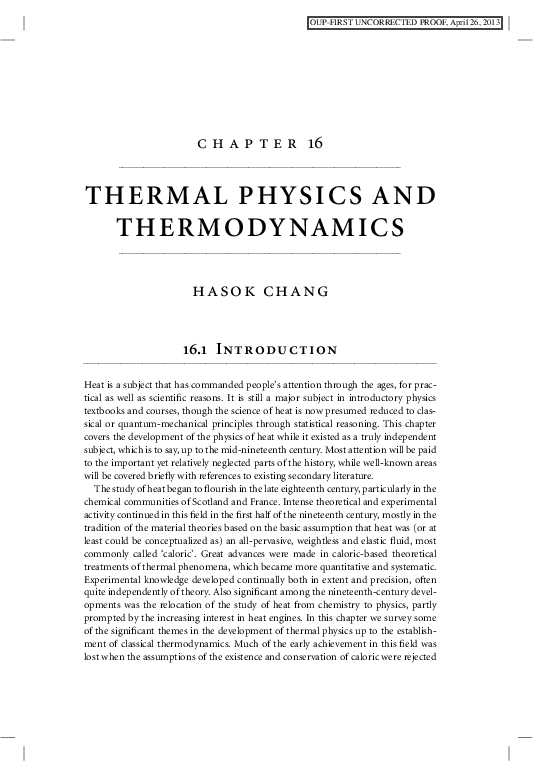 (PDF) “Thermal Physics and Thermodynamics”, in Jed Z. Buchwald and ...
