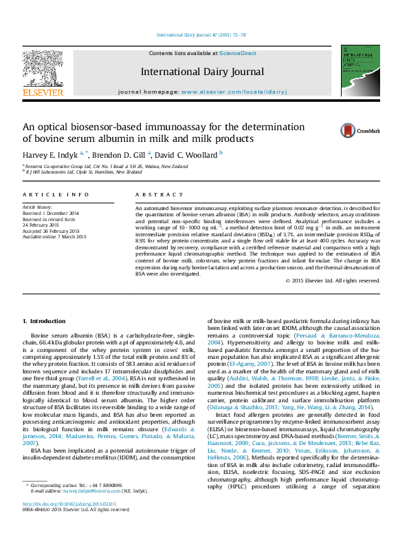 (PDF) An optical biosensor-based immunoassay for the determination of ...