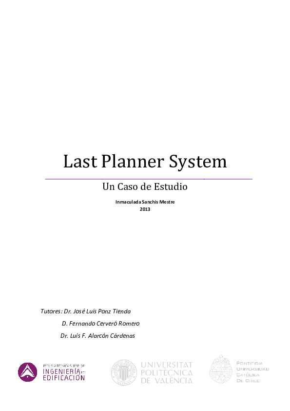 (PDF) Last Planner System Last Planner System Last Planner System