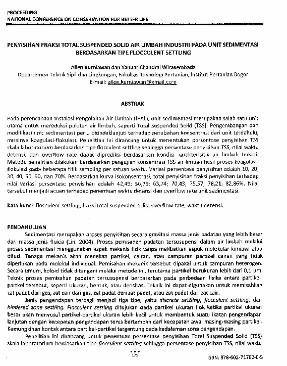 (PDF) PENVISIHAN FRAKSI TOTAL SUSPENDED SOLID AIR lIMBAH INDUSTRI PADA ...