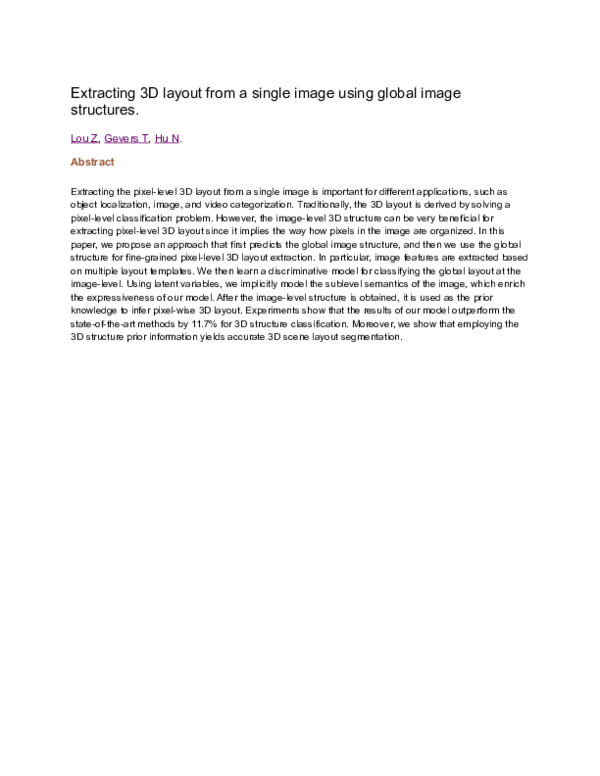 (DOC) Extracting 3D layout from a single image using global image structures