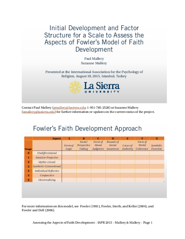 (PDF) Initial Development and Factor Structure for a Scale to Assess ...