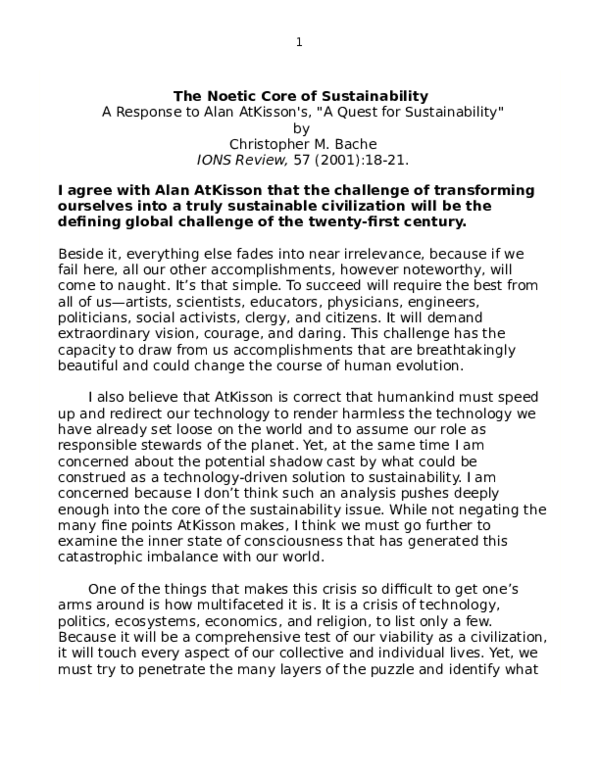 (DOC) The Noetic Core of Sustainability