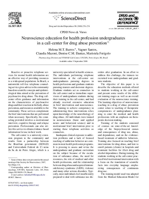 (PDF) CPDD News & Views Neuroscience education for health profession ...