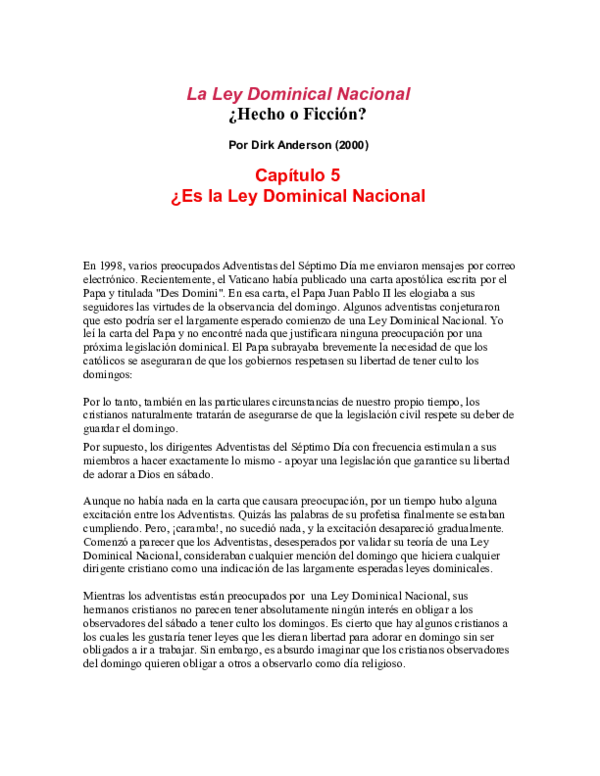 (DOC) La Ley Dominical Nacional