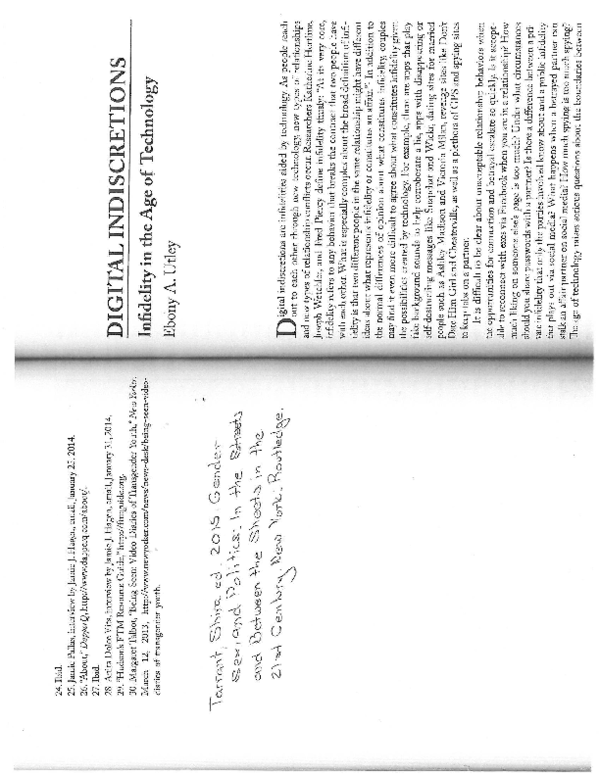 (PDF) Digital Indiscretions: Infidelity in the Age of Technology