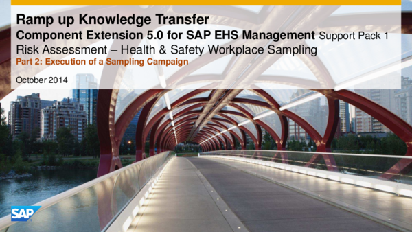 Ramp up Knowledge Transfer Component Extension 5.0 for SAP EHS ...