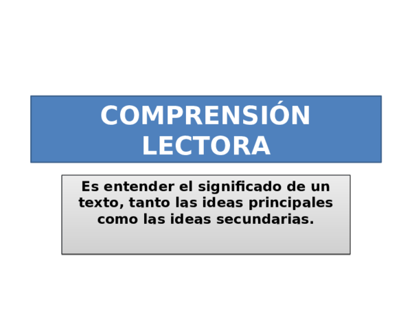 (PPT) COMPRENSIÓN LECTORA