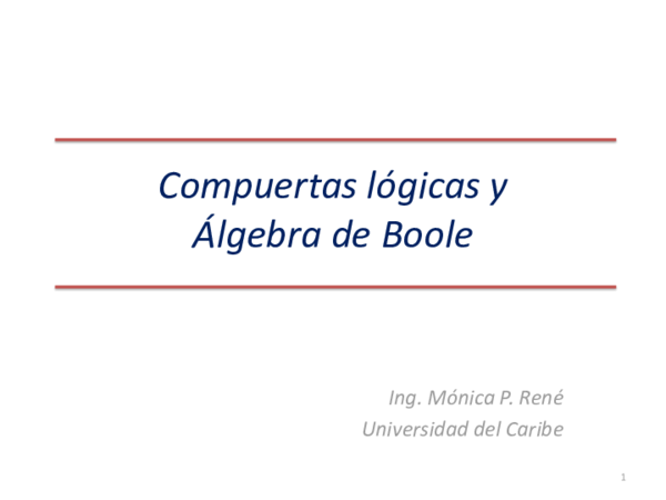 (PDF) Algebra de Boole