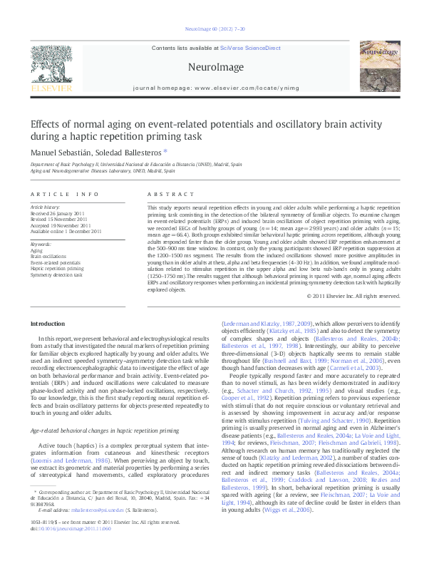 (PDF) Effects of normal aging on event-related potentials and oscillatory brain activity during ...