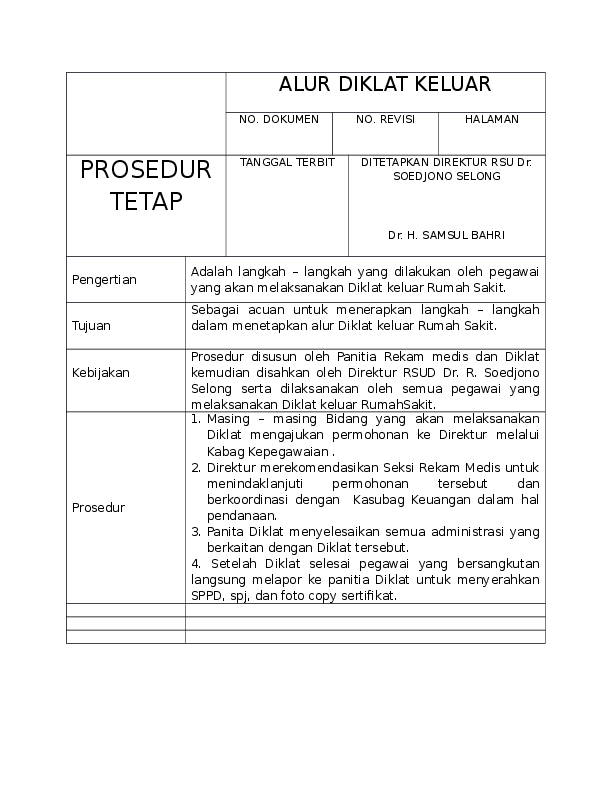 (DOC) PROSEDUR TETAP ALUR DIKLAT