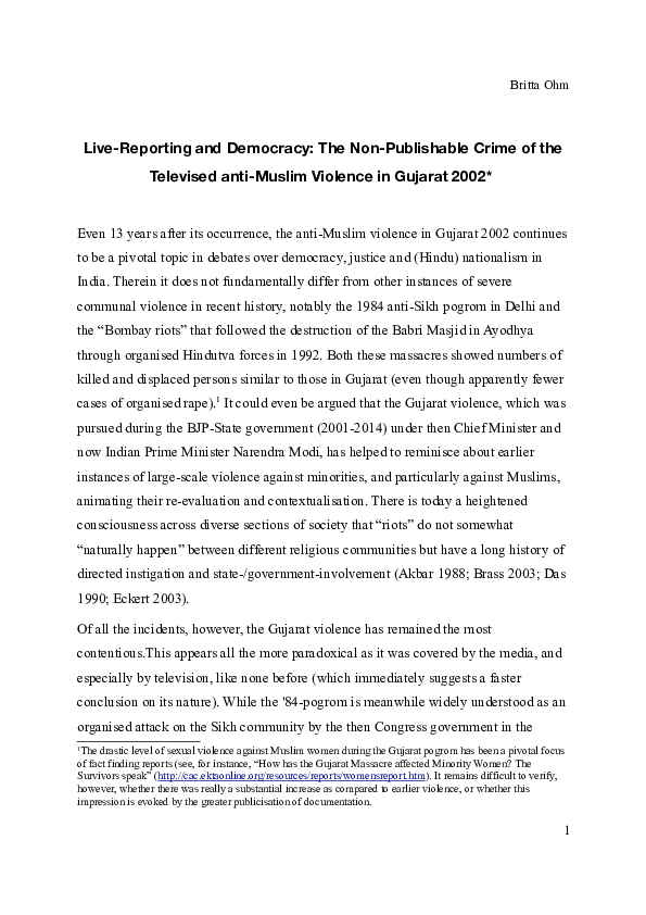 (PDF) Live-Reporting and Democracy: The Non-Publishable Crime of the ...