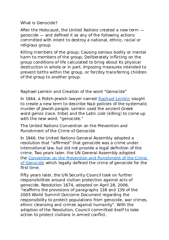 (DOC) What is Genocide