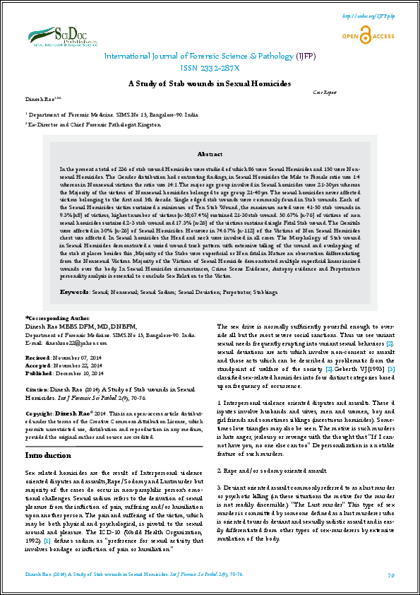(PDF) A Study of Stab wounds in Sexual Homicides