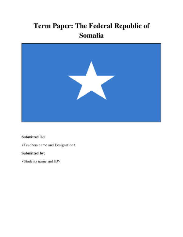 (PDF) A model Term Paper on Somalia