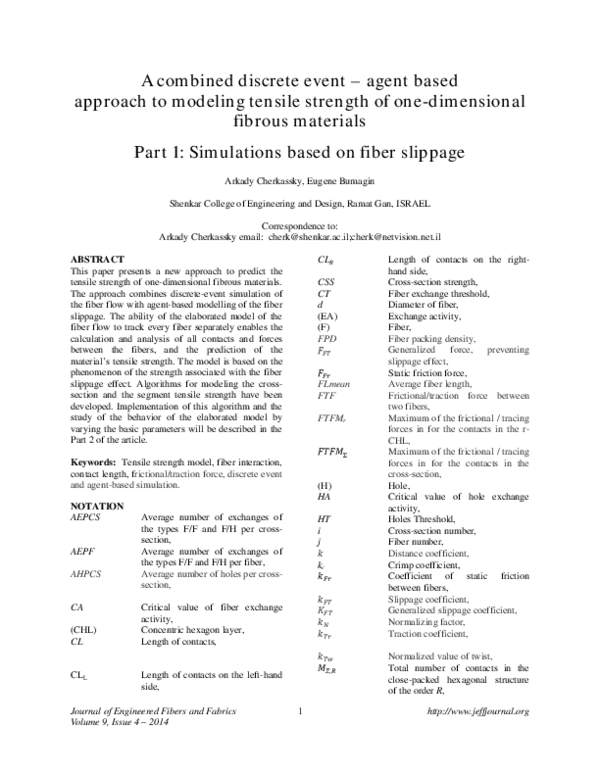 (PDF) A combined discrete event – agent based approach to modeling tensile strength of one ...