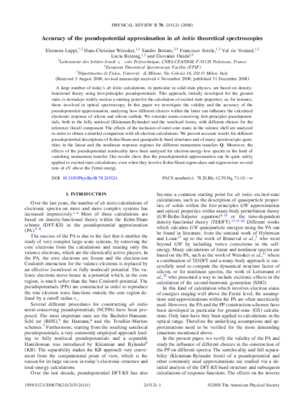 Accuracy Of The Pseudopotential Approximation In Ab Initio Theoretical