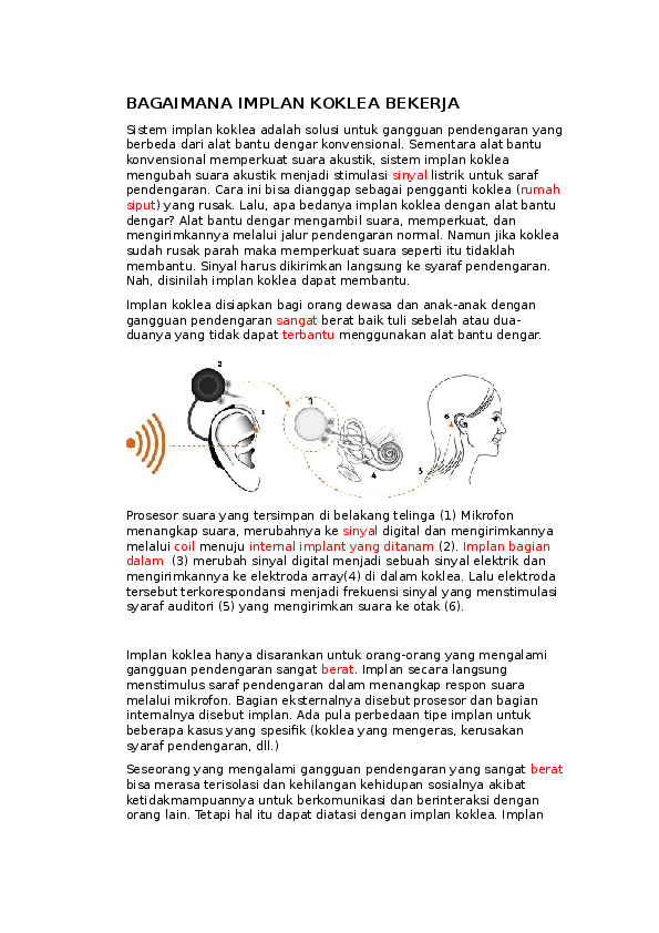 (DOC) BAGAIMANA IMPLAN KOKLEA BEKERJA