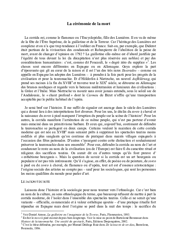 La cérémonie de la mort