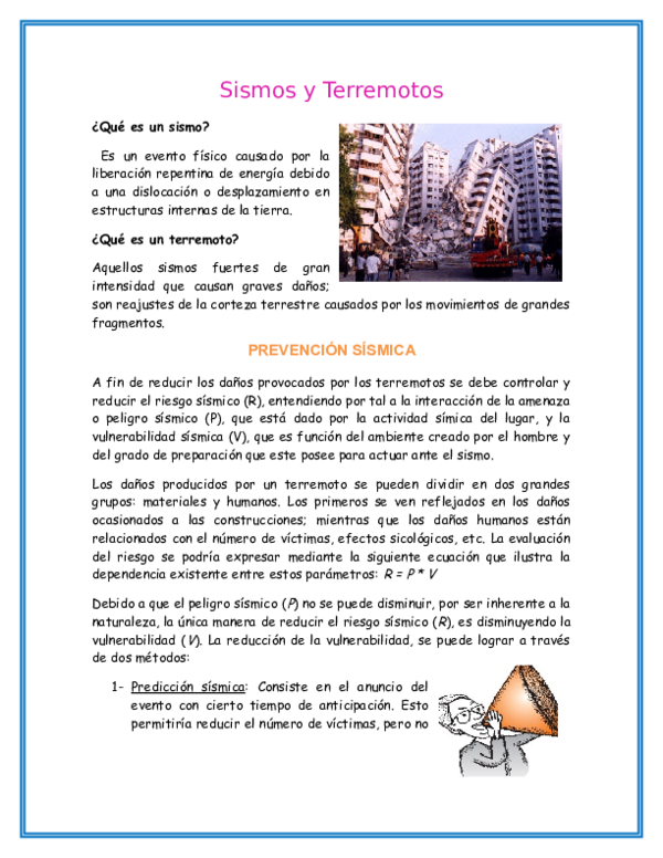 (DOC) Sismos y Terremotos ¿Qué es un sismo