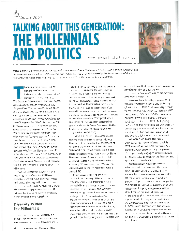 (PDF) “Talking about this Generation: the Millennials and Politics ...