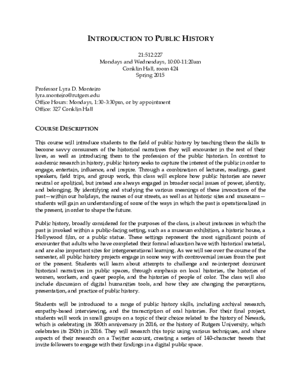 (PDF) "Introduction to Public History"
