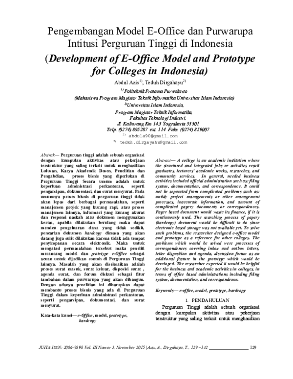(PDF) Pengembangan Model E-Office dan Purwarupa Intitusi Perguruan ...