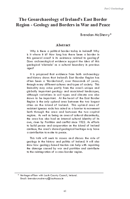 (PDF) The Geoarchaeology of Ireland's East Border Region