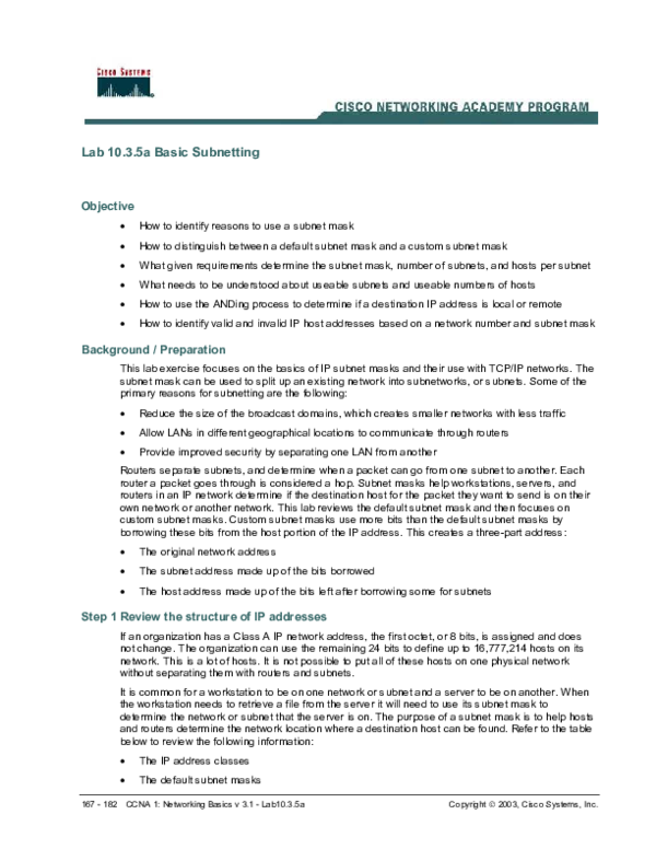 Pdf Binary Value Subnet Bits Decimal Value Host Bits Possible 4003