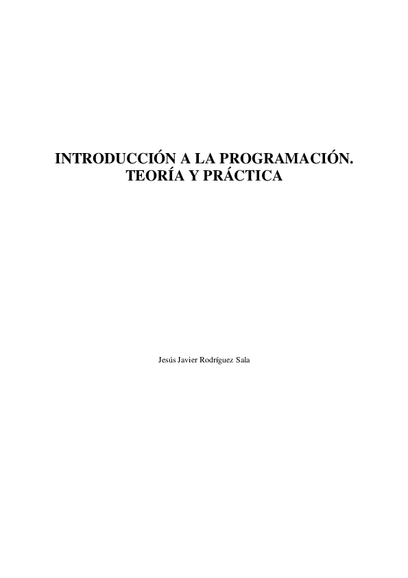 (PDF) Introducción a la Programación. Teoría y Práctica Programación orientada a objetos (POO