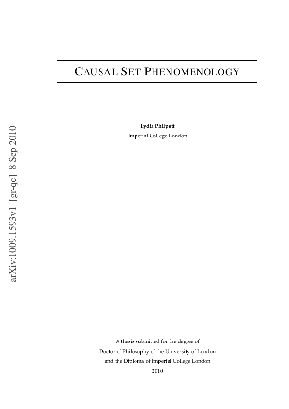 (PDF) Causal Set Phenomenology