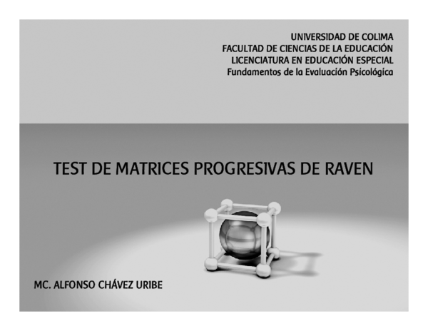 (PDF) TEST DE MATRICES PROGRESIVAS DE RAVEN