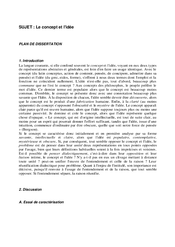 (PDF) SUJET : Le concept et l'idée
