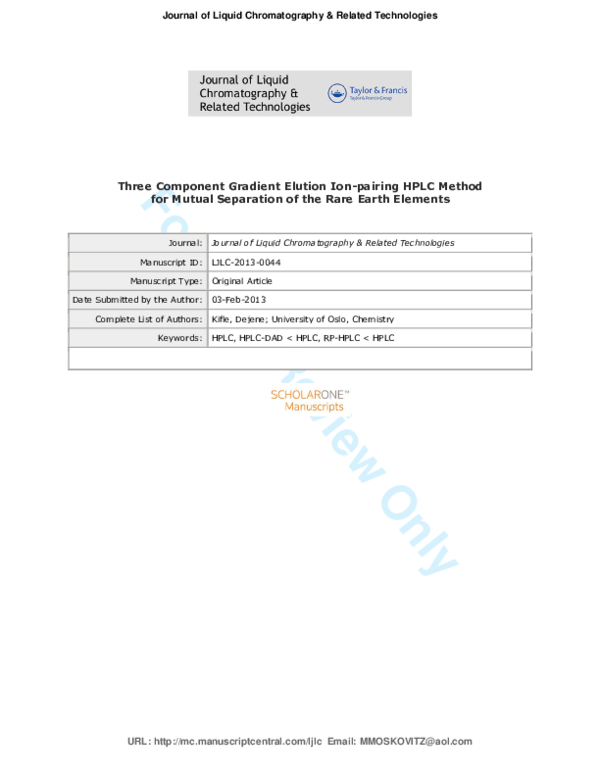 Pdf Three Component Gradient Elution Ion Pairing Hplc Method