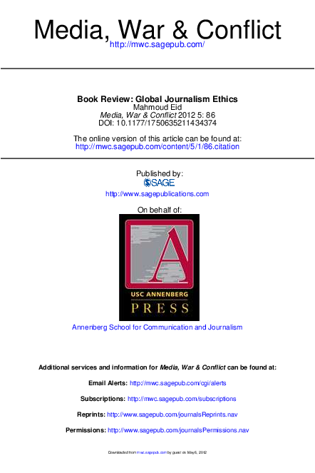 (PDF) Global Journalism Ethics